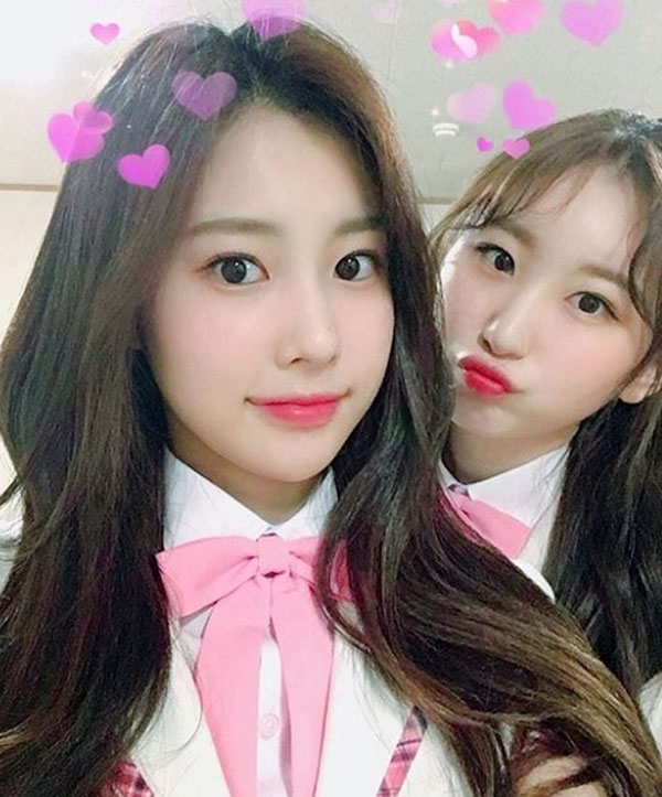 프로듀스48 아이즈원 강혜원 장원영·이채연과 다정한 모습… 사랑스러워