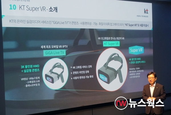 KT, 4K 무선 VR 서비스 '슈퍼VR' 공개…"5G 실감미디어 선도할 것"